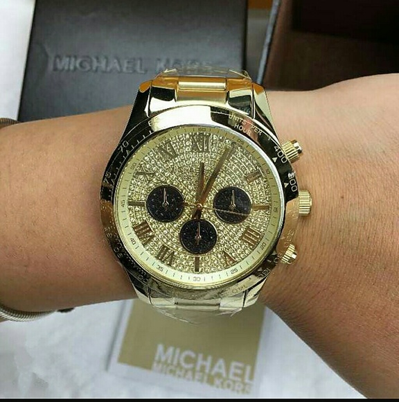 Michael Kors | Accessories | Nwt Michael Kors Chronograph Crystal Watch ...
