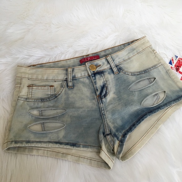 VIP | Shorts | Vip Jean Denim Short Shorts Light Blue Lowrise | Poshmark