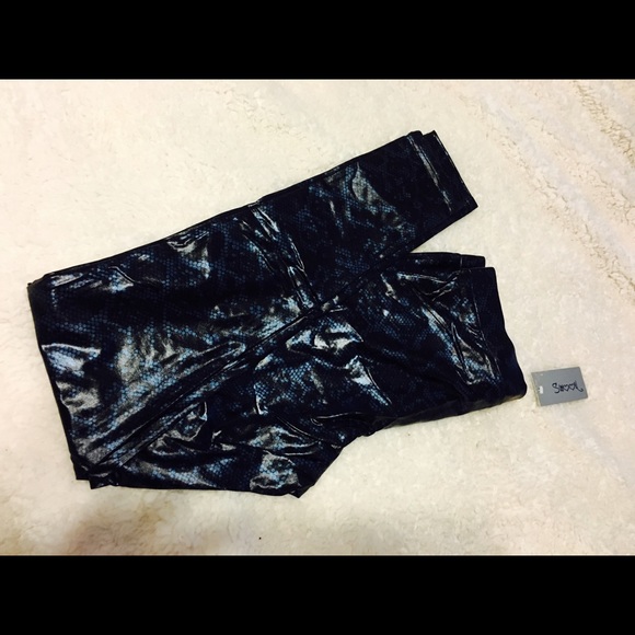42 Pops | Pants & Jumpsuits | New Blue Navy Faux Leather Leggings ...