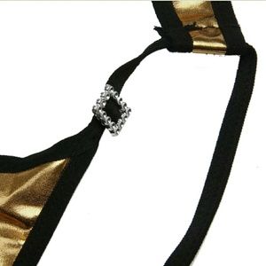 Swim | 217 Gold Metalic Slingshot Bikini Bathing Suit | Poshmark