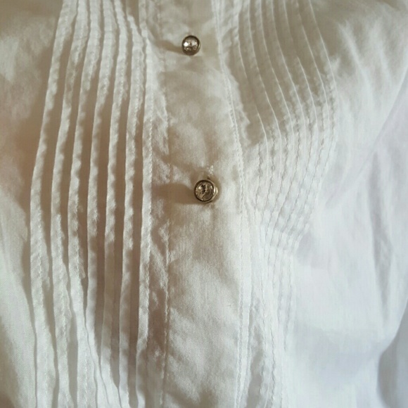 Tops | Stark White Tuxedo Button Down | Poshmark