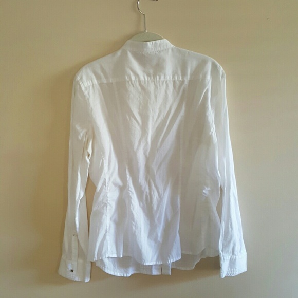 Tops | Stark White Tuxedo Button Down | Poshmark