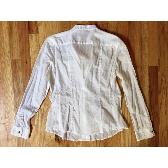 Tops | Stark White Tuxedo Button Down | Poshmark