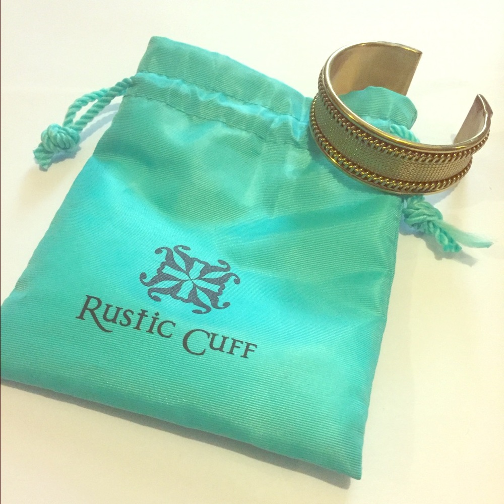 Gold Metal Rustic Cuff - Gem