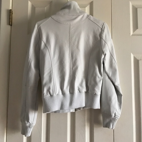 HK2028 | Jackets & Coats | White Faux Leather Jacket | Poshmark