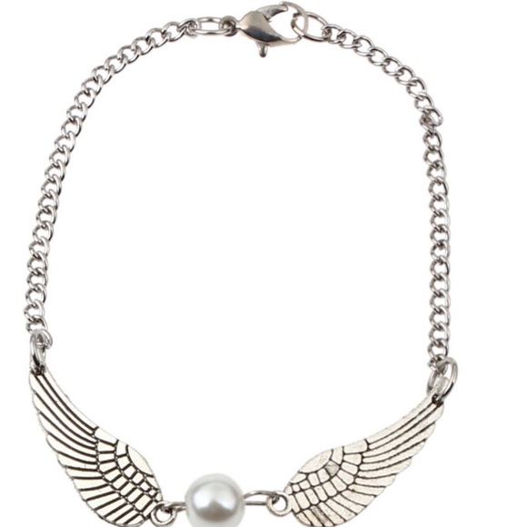 Jewelry | B22 Pearl Angel Wings Bracelet | Poshmark