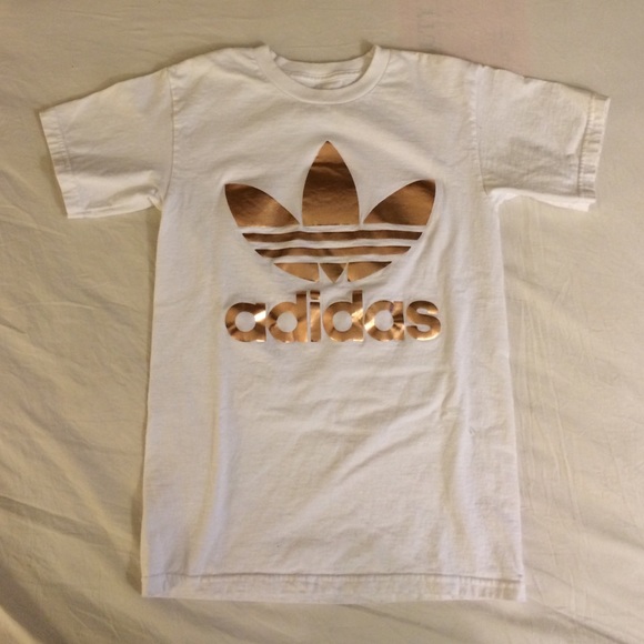 adidas | Tops | Adidas Rose Gold Trefoil Tee | Poshmark