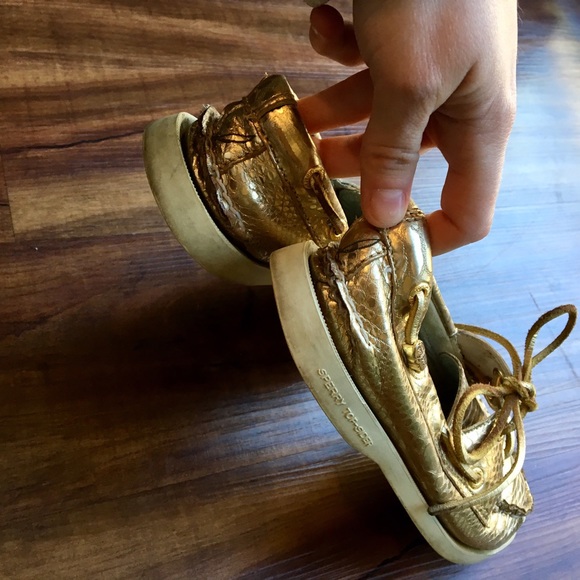 Sperry | Shoes | Gold Python Snake Skin Sperry Boat Shoes | Poshmark