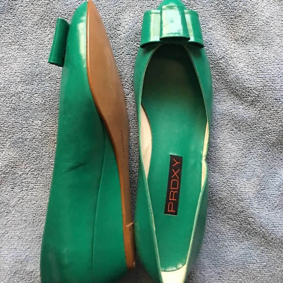 Proxy | Shoes | Proxy 98s Green Wedge Flats Lightly Used | Poshmark