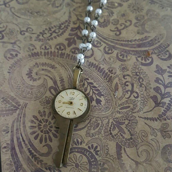 Anthropologie | Jewelry | Vintage Clock Key Today Necklace | Poshmark