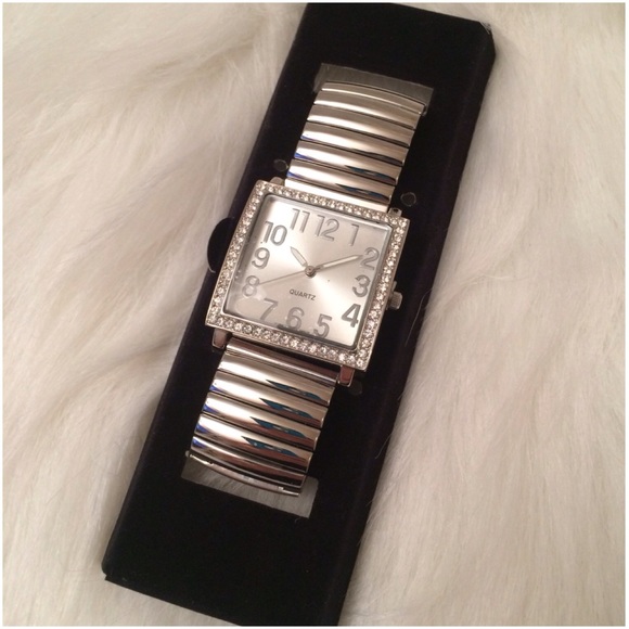 Avon | Accessories | Metallic Square Expansion Watch | Poshmark