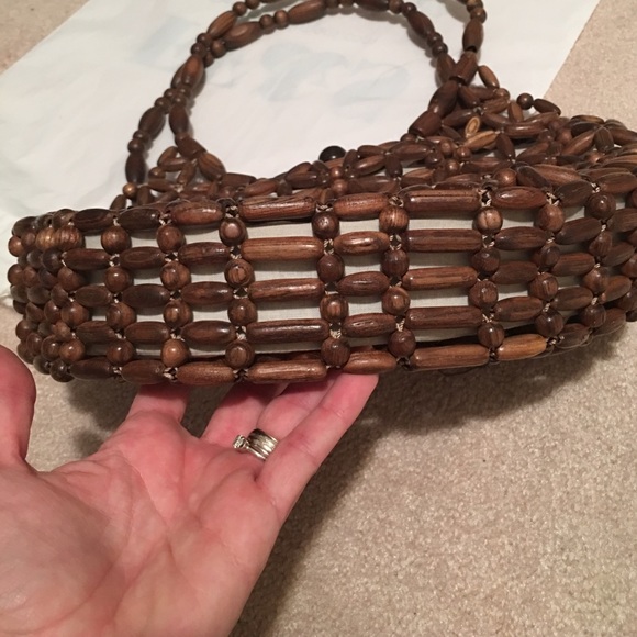 Bags | Vintage Unique Wood Beaded Purse | Poshmark