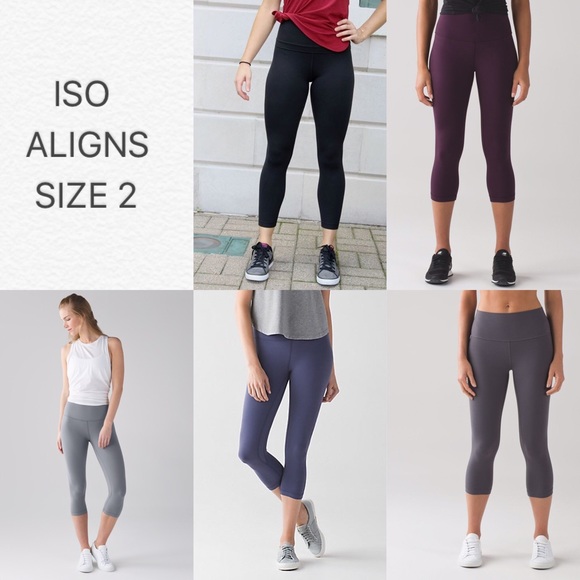 lululemon athletica | Pants & Jumpsuits | Iso Align Crops In Size 2 ...