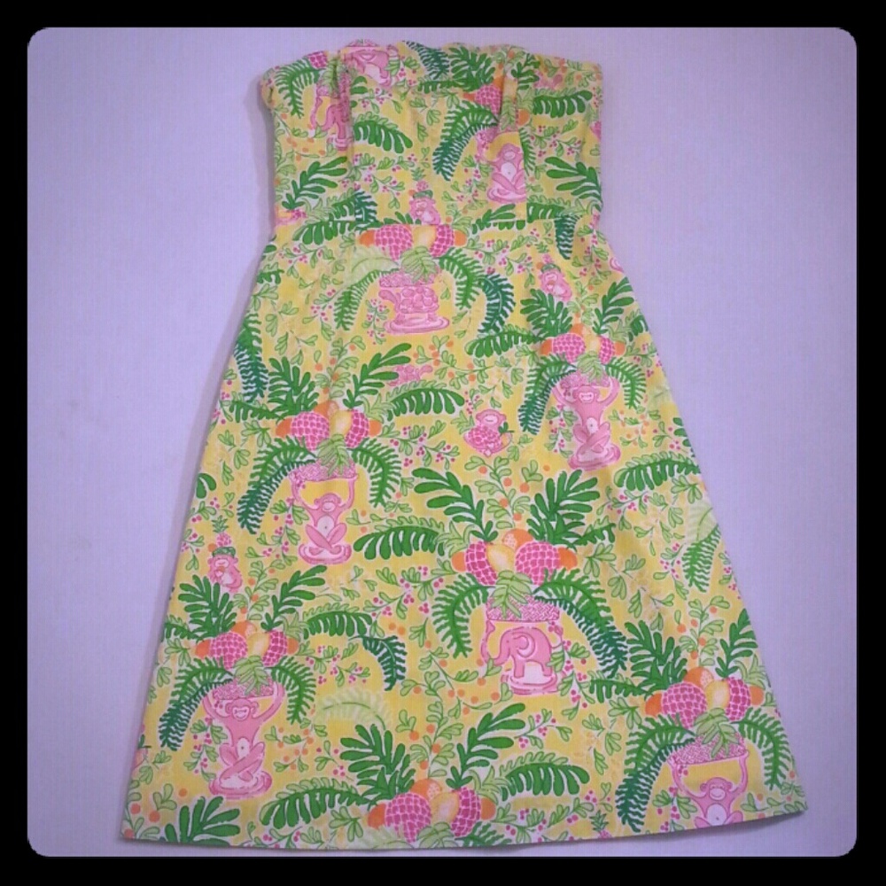 Lilly Pulitzer Monkey Elephant Jungle Fruit Dress - Gem