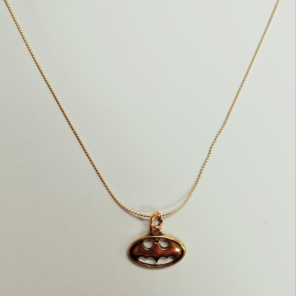 DC | Jewelry | Gold Dc Comics Batman Symbol Necklace | Poshmark