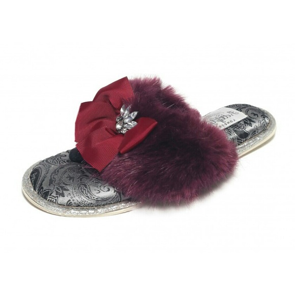 Pretty You London | Shoes | Pretty You London Saffron Burgundy Slippers ...