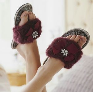 Pretty You London | Shoes | Pretty You London Saffron Burgundy Slippers ...