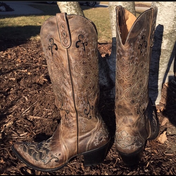 Sterling River | Shoes | Sterling River Boots Brown Black Silver Studs ...