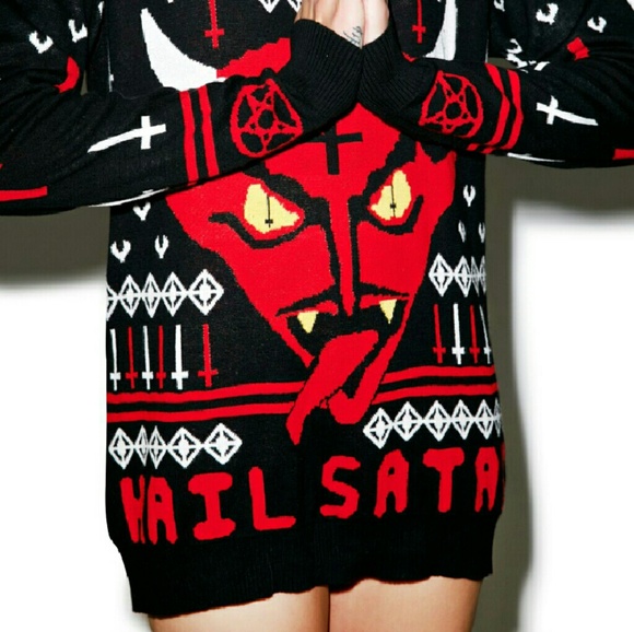 Rat Baby | Sweaters | F Christmas Hail Satan Devil Holiday Sweater ...