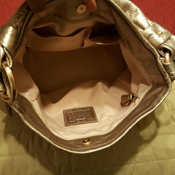 Bags | Coach Rose Gold Metallic Leather Bag | Poshmark