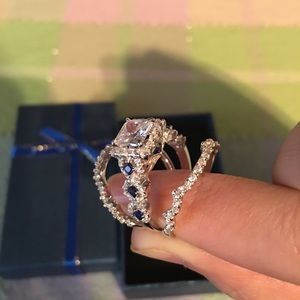 Jewelry | 3pcs Real 925 Silver Engagement Wedding Ring Set | Poshmark