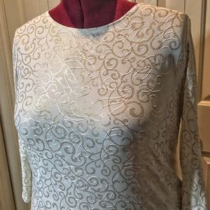 JM Collection | Tops | Nwt Jm Collection Top White And Gold | Poshmark