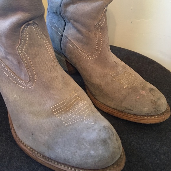 Shoes | Powder Blue Cow Boy Boots | Poshmark