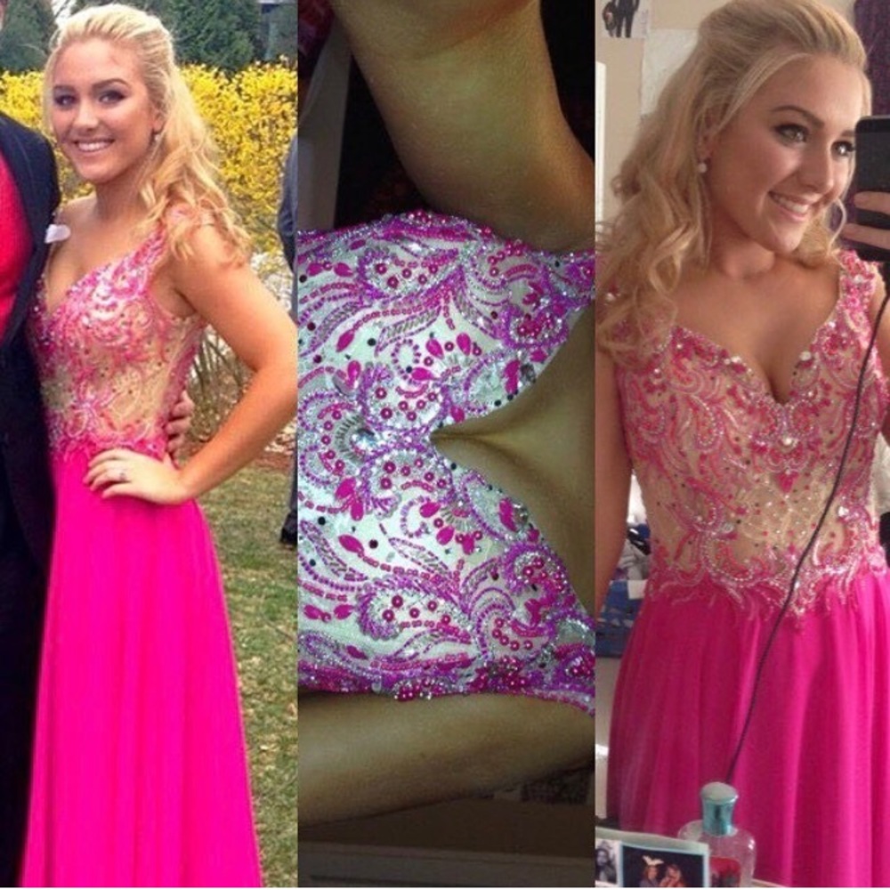 Pink Beaded Prom Dress - Gem