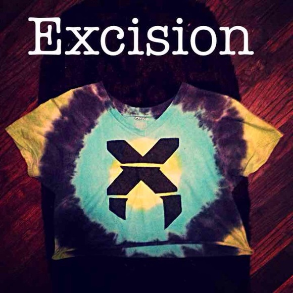 Custom One Of A Kind. | Tops | Excision Blue Green Tie Dye Rave Crop ...