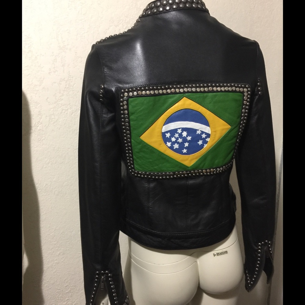 Leather Jacket With Brazilian Leather Patch - Gem