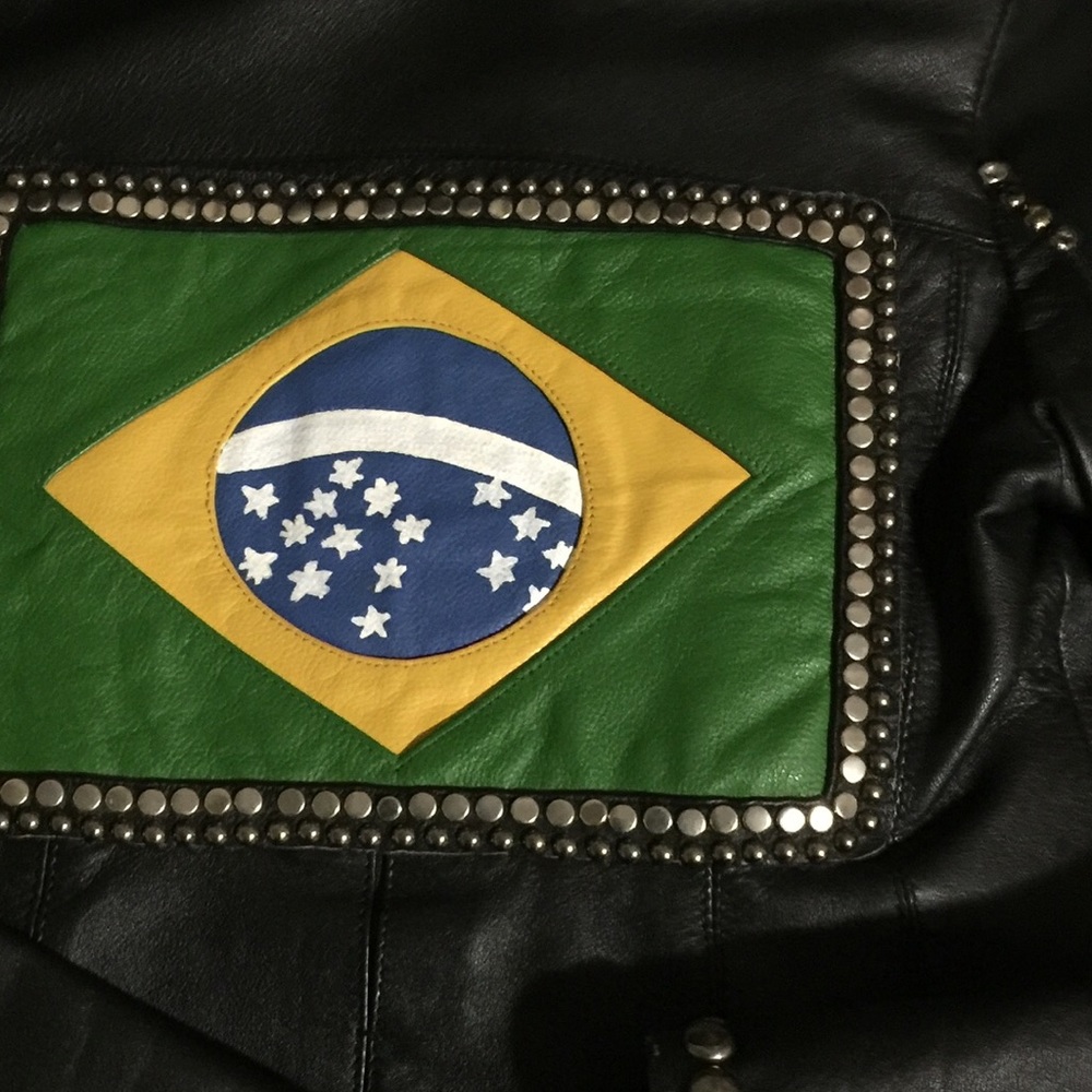 Leather Jacket With Brazilian Leather Patch - Gem