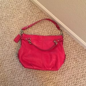 67% off Coach Handbags - Red Coach Patent Leather Hand Bag from Karissa ...