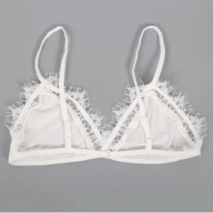 Boutique | Other | White Lace Triangle Bralette Unpadded | Poshmark
