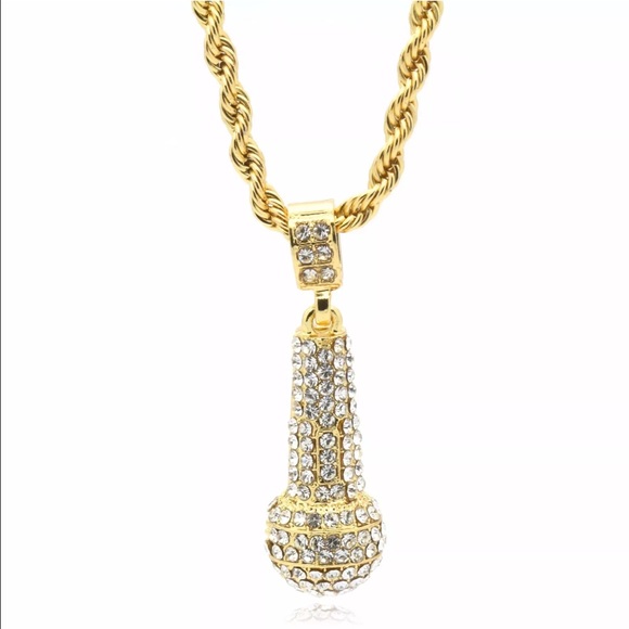 Accessories | Iced Cz Microphone Mic Pendant Chain | Poshmark