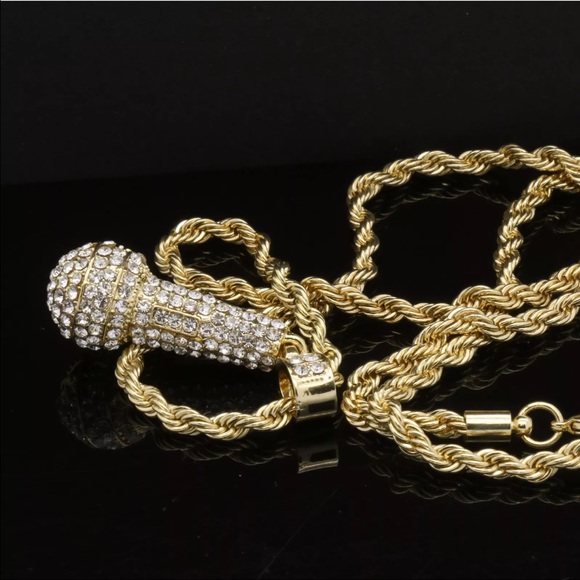 Accessories | Iced Cz Microphone Mic Pendant Chain | Poshmark