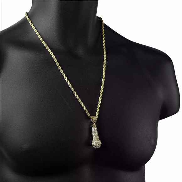 Accessories | Iced Cz Microphone Mic Pendant Chain | Poshmark