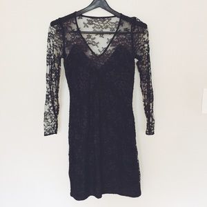 Express | Dresses | Express Black Lace Fitted Evening Dress Nwt | Poshmark