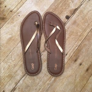 GAP - Amazing Gap leather blue metallic flip flops!! from Kate's closet on Poshmark