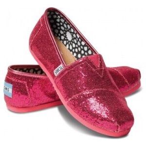 Toms | Shoes | New Youth 55 Pink Glitter Toms | Poshmark