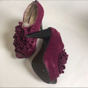 Qupid | Shoes | Purple Vintage Inspired Ruffe Pumps | Poshmark
