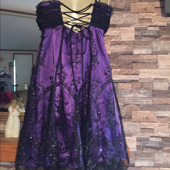 Morgan & Co. | Dresses | Short Black And Purple Prom Dress | Poshmark
