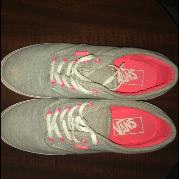 Vans | Shoes | Gray And Pink Vans With White Shoelaces | Poshmark