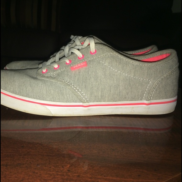 Vans | Shoes | Gray And Pink Vans With White Shoelaces | Poshmark