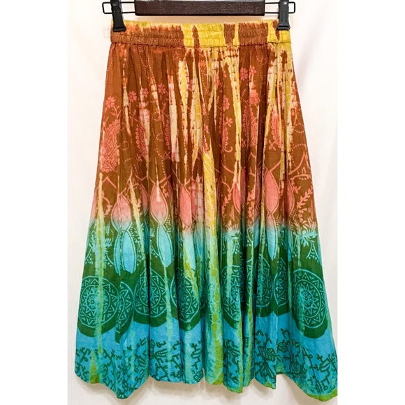 Studio West | Skirts | 0 Cotton Colorful Long Skirt | Poshmark