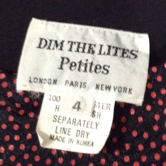 Dim The Lites | Dresses | Vintage Dim The Lites Petites Polkas Dot ...