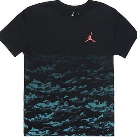 Jordan | Shirts | Air Jordan Fly High Cloud Black Turquoise Tshirt ...