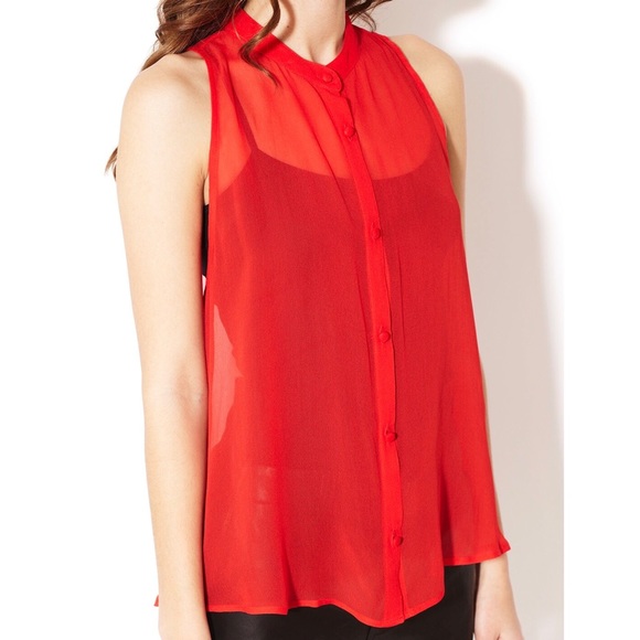 Sam & Lavi | Tops | Sam Lavi Kamea Button Top Grenadine Red | Poshmark