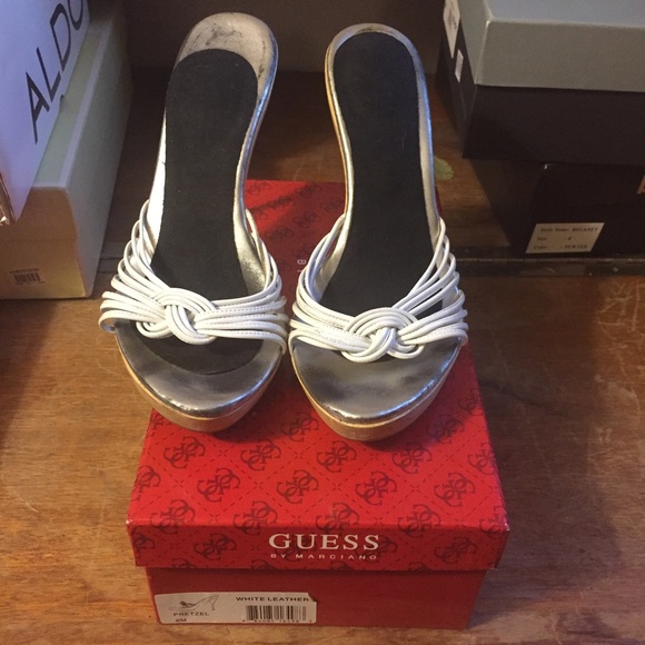 Guess | Shoes | White Guess Wood Sandals | Poshmark