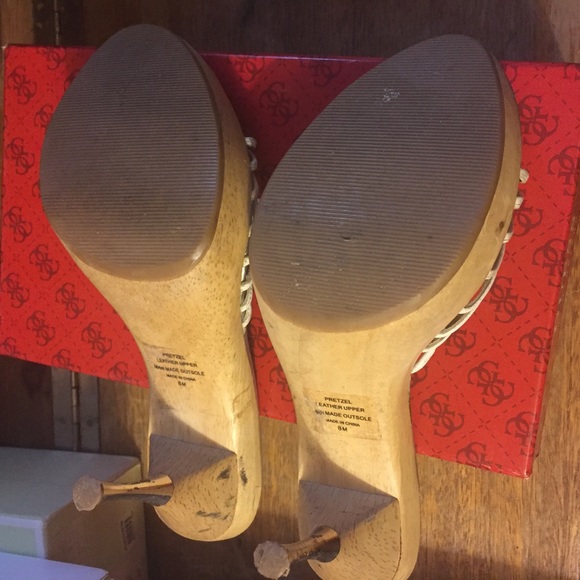 Guess | Shoes | White Guess Wood Sandals | Poshmark