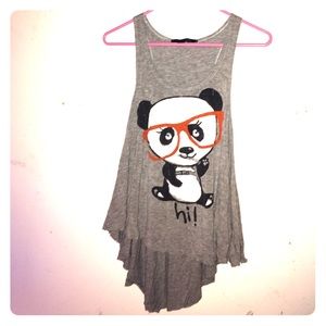 Tops | Fun Cute Panda Shirt Tank Front And Back | Poshmark